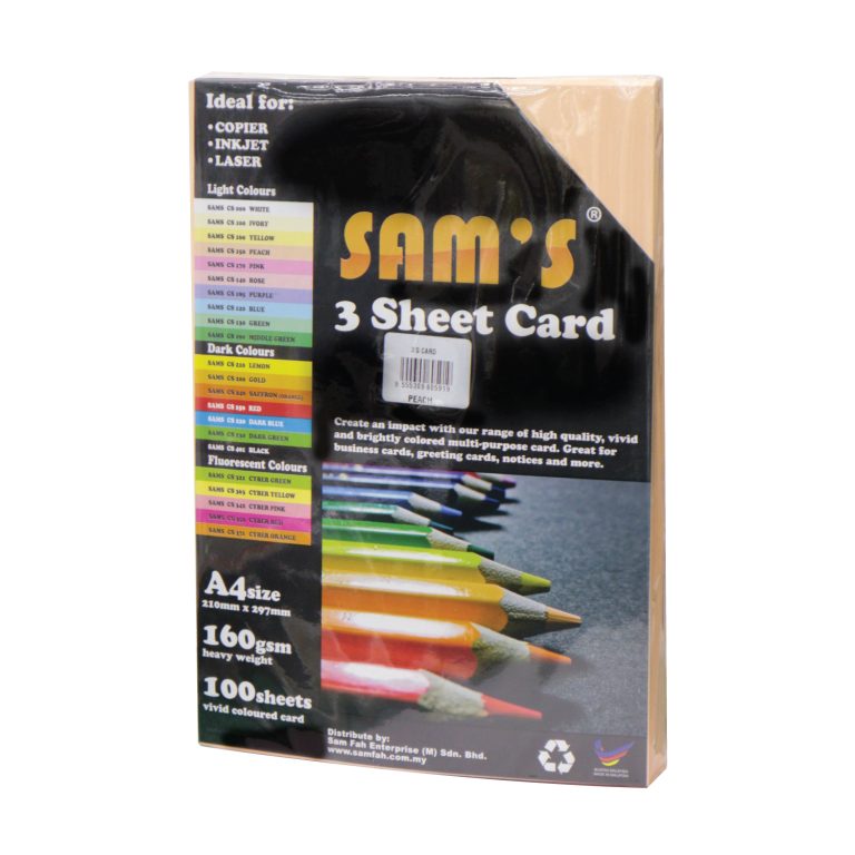 SAMS 160GSM 3 SHEET CARD 100S – Samfah